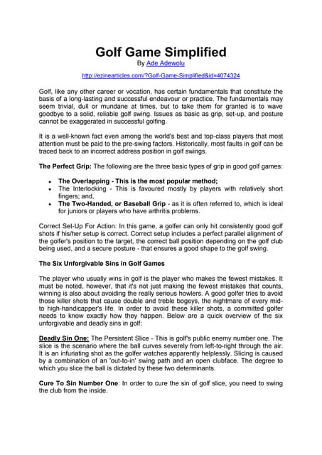 Golf Etiquette 101 | PPT