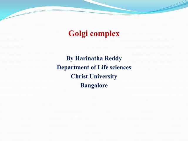 Golgi apparatus ppt (introduction structure and Function) | PPTX