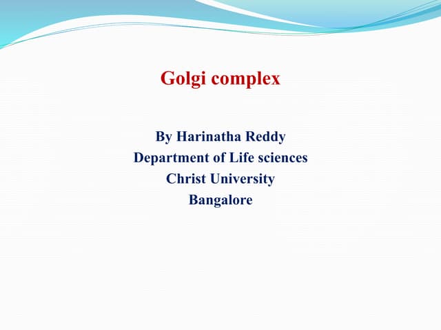 Golgi apparatus ppt (introduction structure and Function) | PPTX