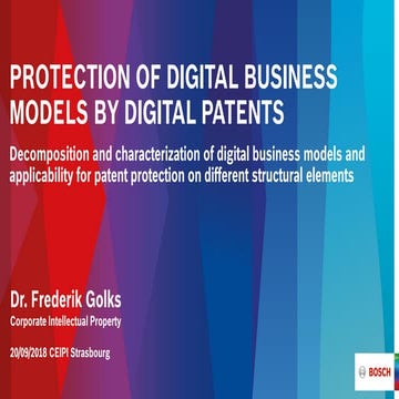MIPLM research project - Protection of Digital Business Models by ...