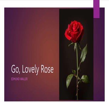 Go, Lovely Rose Intro and Poetry Analysis | PPTX