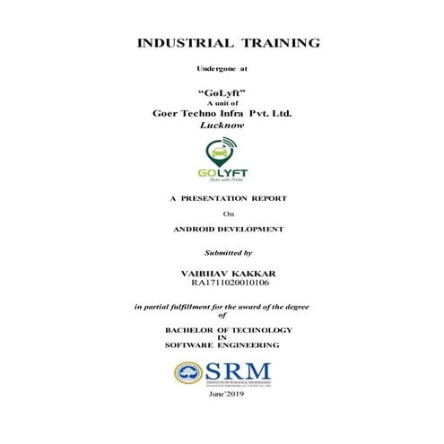 GoLyft Internship Report | DOC | Web Development | Internet