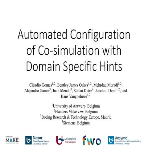 hint co hint-based configuration of co-simulations | PDF