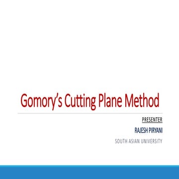 Gomorys Cutting Plane Method Pdf Programming Languages Computing 0500