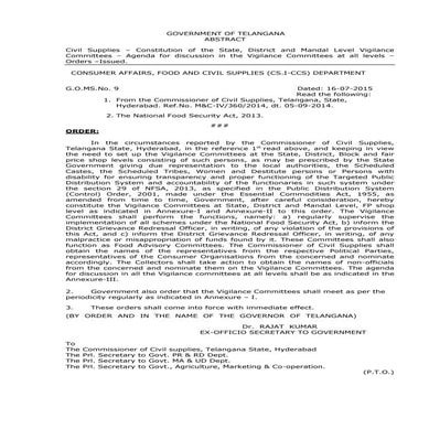 Go ms no.9 constitution of vigilance comittee | PDF