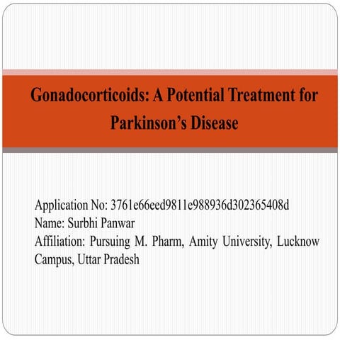 gonadocorticoids: a potential treatment for parkinson's disease | PPT