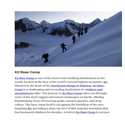K2 Base Camp Trek.K2 Base Camp Trek 2025 | DOCX