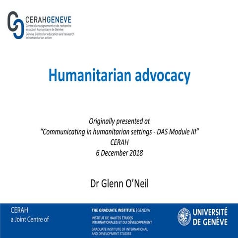 Humanitarian advocacy | PDF