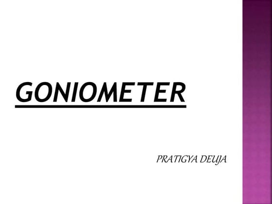 Goniometry | PPT