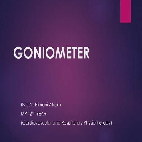 Goniometry for Wrist & Fingers | PPTX