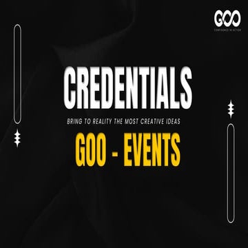 Goo-Events - Credentials Presentation 2025 | PPT