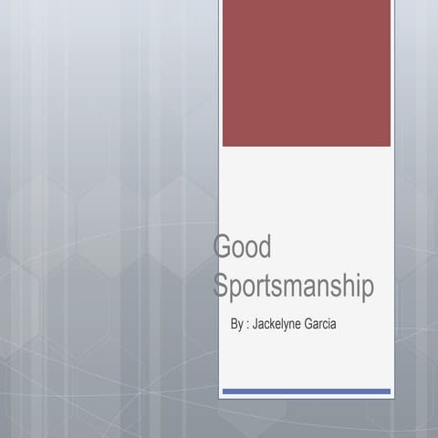 Good sportsmanship | PPT