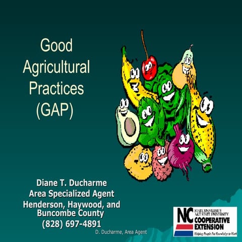Good Agricultural Practices (D. Ducharme) | PPT
