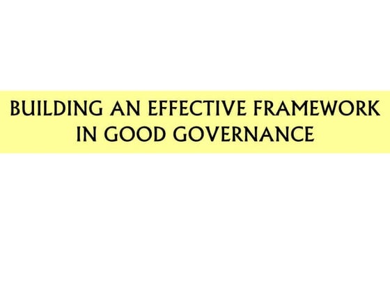 Understanding the Concept of Good Governance | PPT