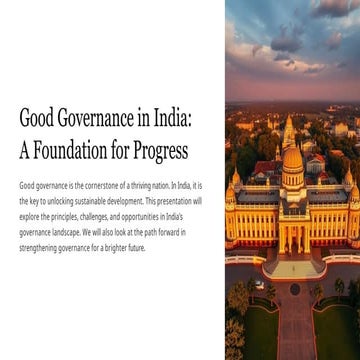 Good Governance in India: Principles, Initiatives, and Challenges (A ...