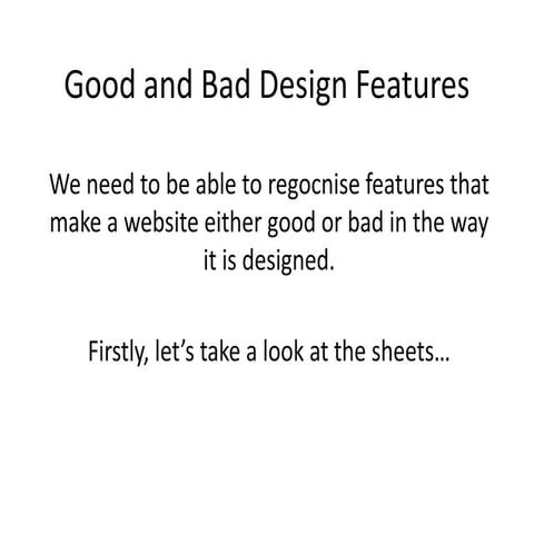 Good and bad design features | PPT