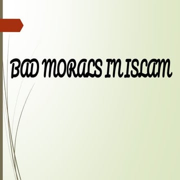bad morals | PPTX