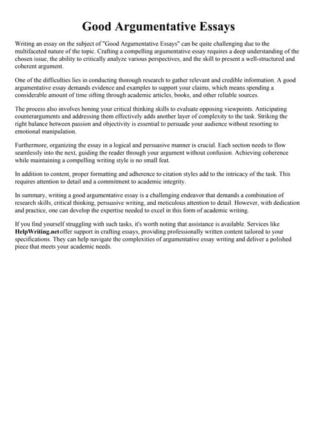 Academic Argumentative Essay | PDF