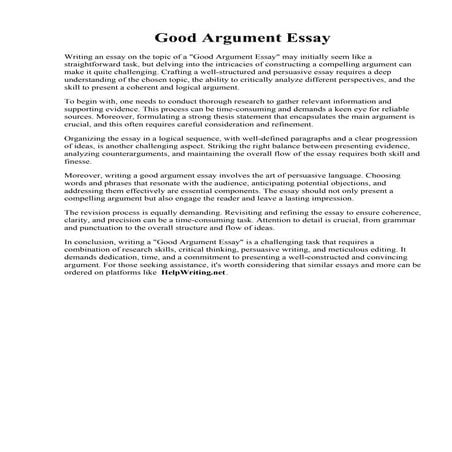 Good Argument Essay. What Is an Argumentative Essay? Simple Examples To ...