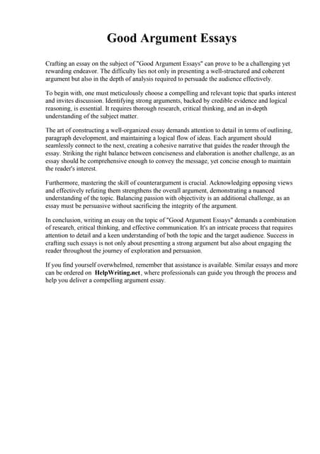 Outline For A Argumentative Essay.pdf | Homework and Study | Education