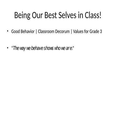 Good_Behavior_Grade3_Presentation.pptx for Grade 3 | PPTX