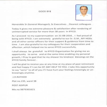 Good bye message | PDF