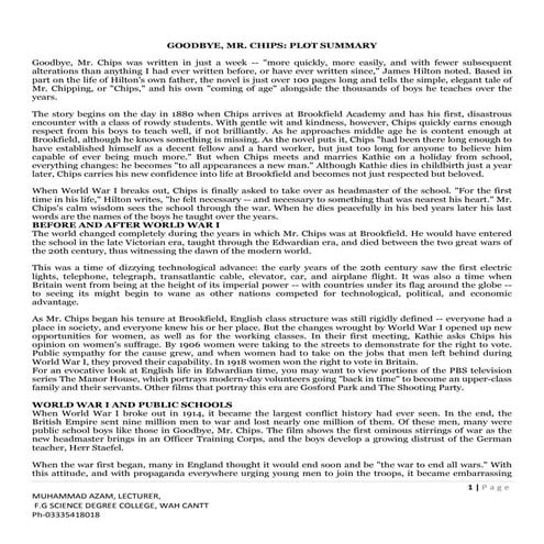 Good bye mr.chips | PDF