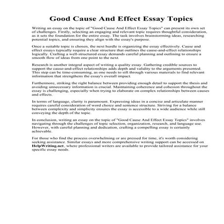Good Cause And Effect Essay Topics.pdf