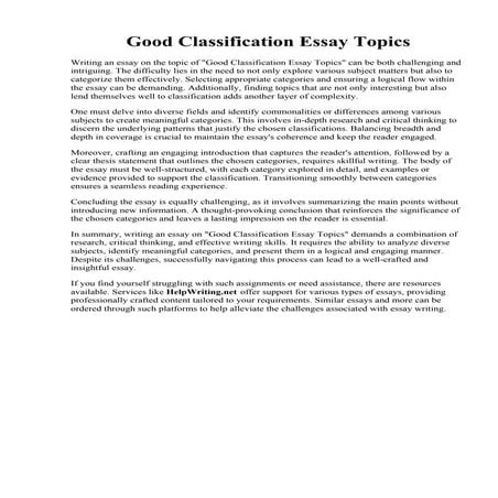 Good Classification Essay Topics.pdf
