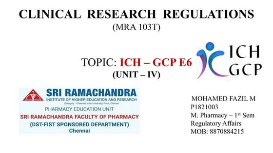 ICH-GCP Guidelines | PPTX