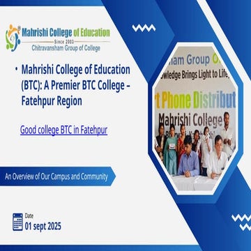 Best College of BA in Fatehpur – Maharishi College of Education | PPTX