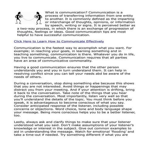 Good Communication Tips - Importance of Communication | PDF