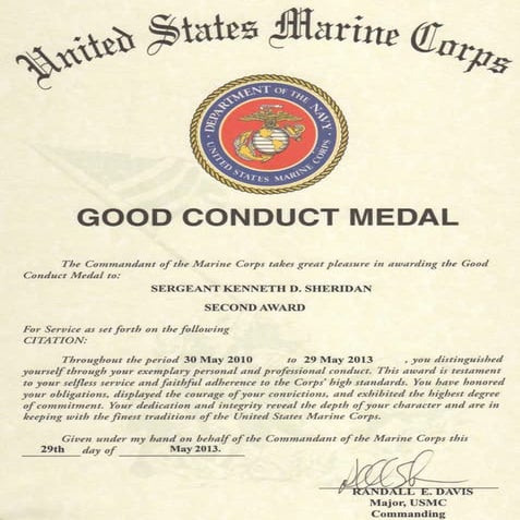 Good Conduct Medal | PDF