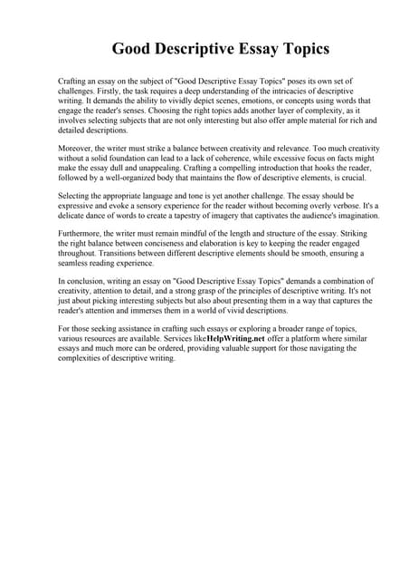 Good Topics For A Descriptive Essay.pdf