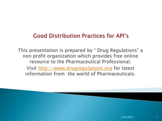 Who good distributionpracticesforpharmaceuticalproducts | PPT