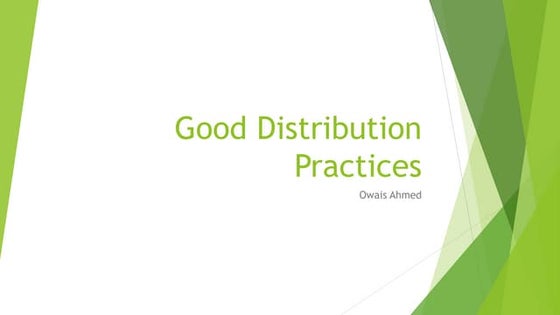 Good Distribution Practices | PPT