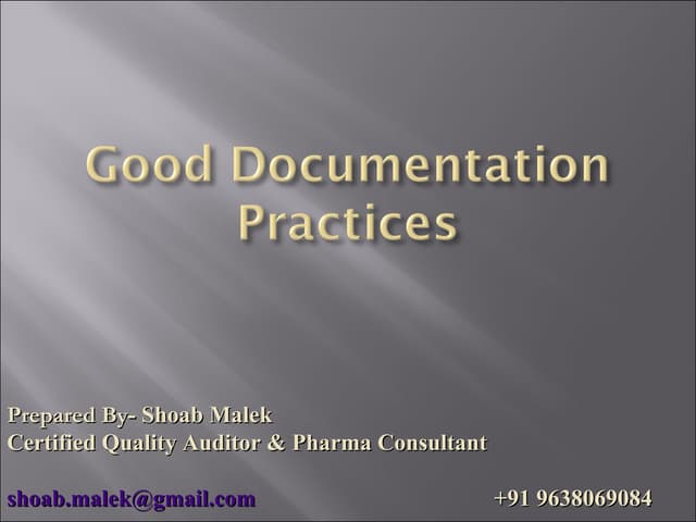 Good Documentation Practices | PPTX