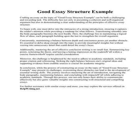 Good Essay Structure Example | PDF