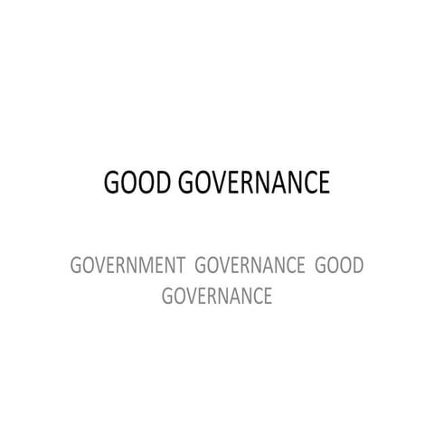 Good governance | PPTX