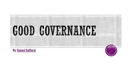 Good governance | PPTX