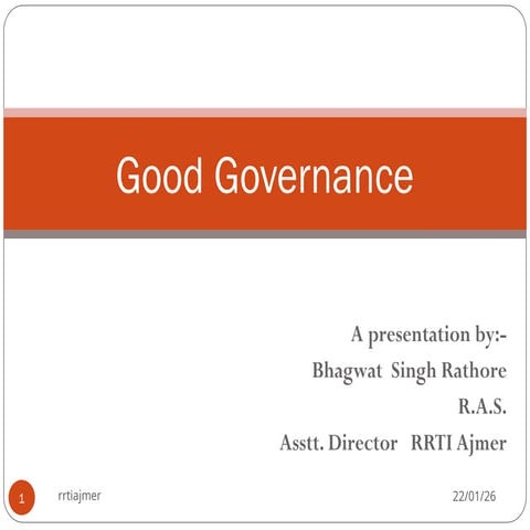 Good Governance: Definition, types and significance | PPT