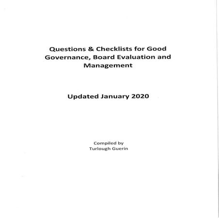Good Governance Checklist January 2020 | PDF