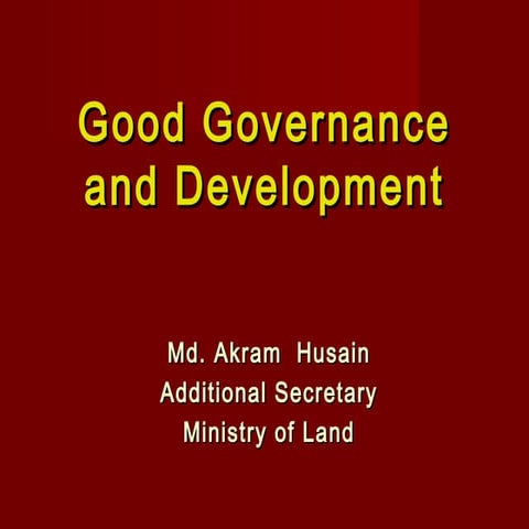Good governance & development | PPT