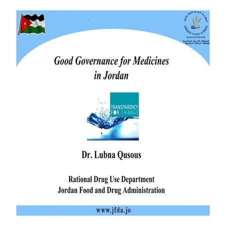 Good Governance for Medicines in Jordan | PPT