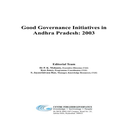 Good governance initiatives in ap 2003 | PDF