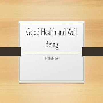 Good health and well being | PPTX