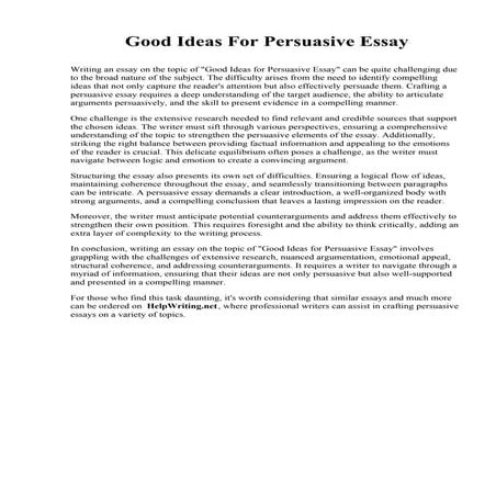 Ideas For Writing A Persuasive Essay.pdf