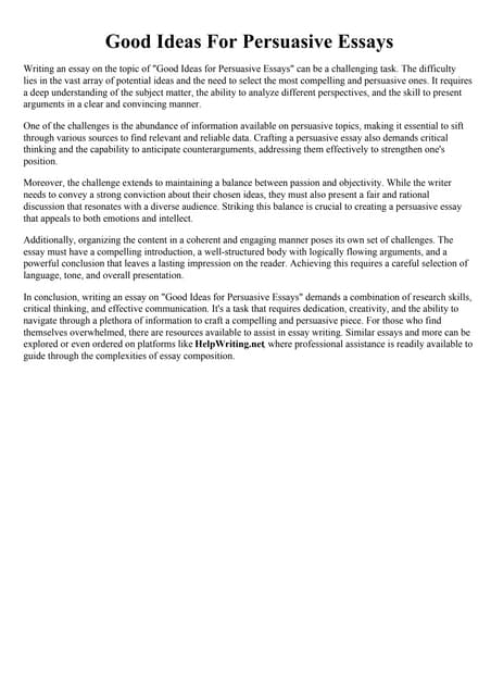 Ideas For Writing A Persuasive Essay.pdf