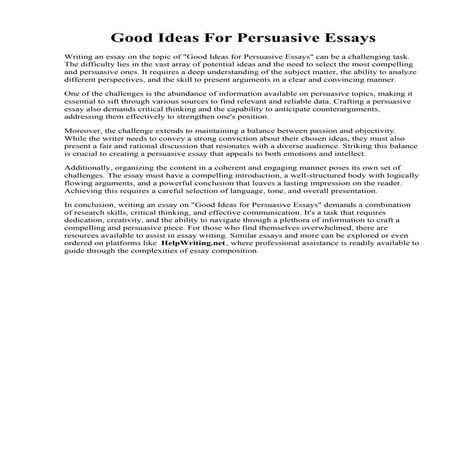 Good Ideas For Persuasive Essays. Thoughts of a Third Grade Teacher ...