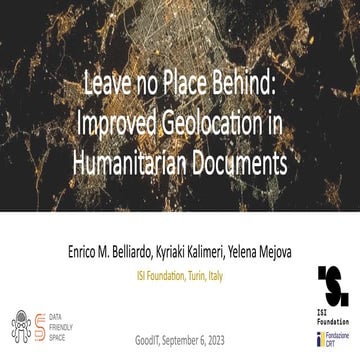 A BERT model for Humanitarian Document Geolocation | PPTX